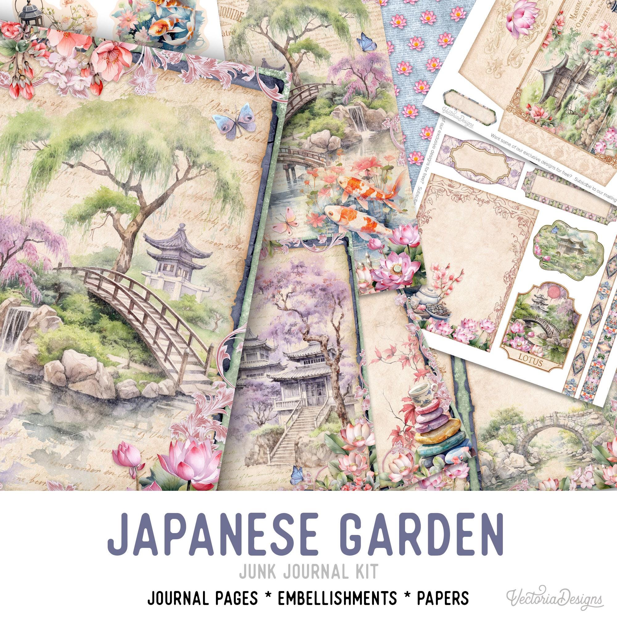 Japanese Garden Junk Journal Kit Small, Japanese Printable Junk Journal ...