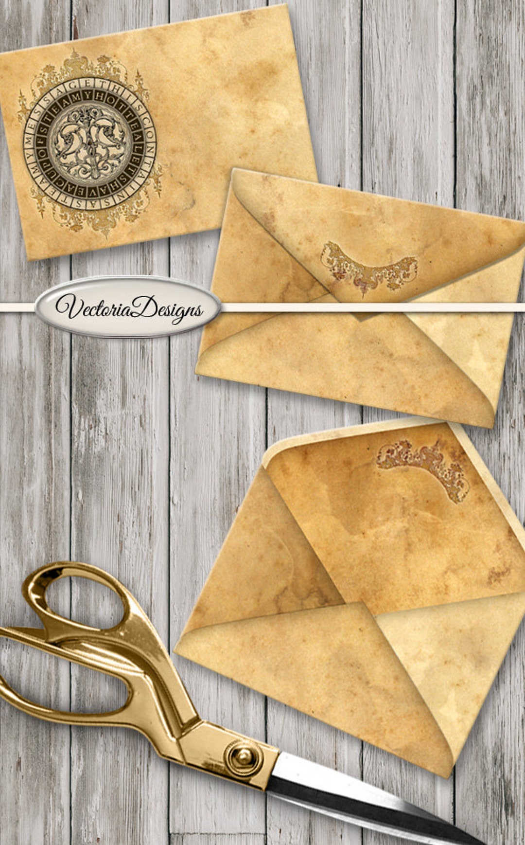 Steampunk Envelope Printable Paper Crafting Diy Invitation Envelope ...