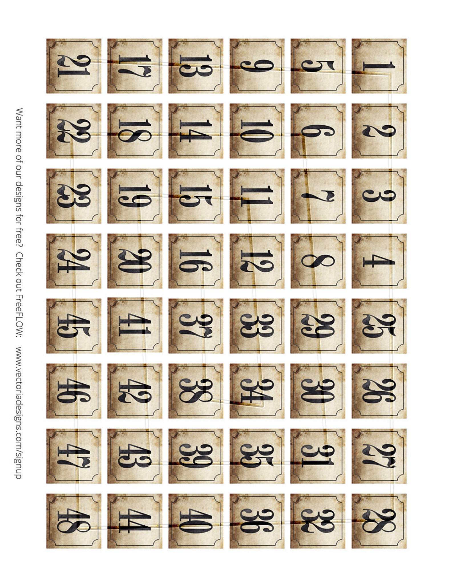 Vintage Numbers 1.5 Inch Square / 1 Inch Square / Scrabble - Etsy