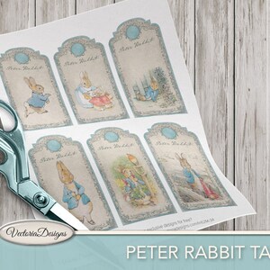 Peter Rabbit Tags, Beatrix Potter Tags, Printable Tags, Peter Rabbit ...