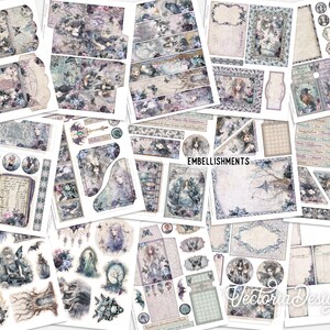 Scary Fairies Junk Journal Kit DELUXE Dark Fairies Crafting Printables Kit Fairy Embellishments ...