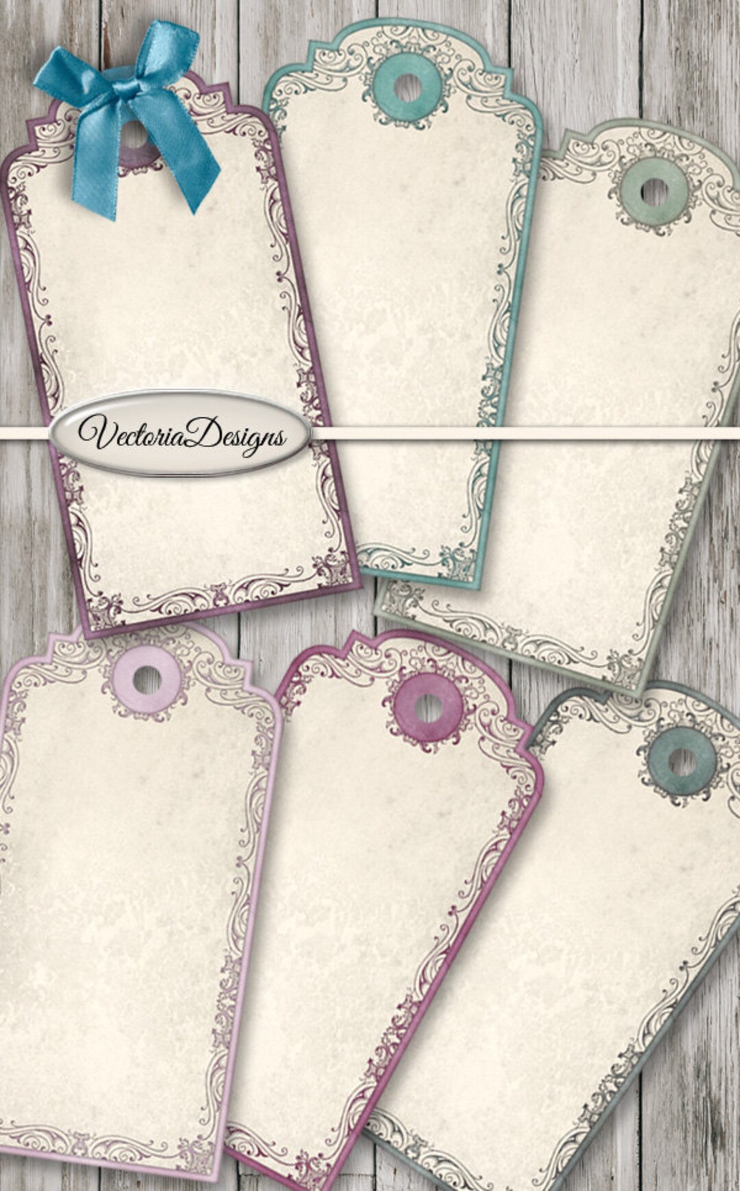 Vintage Blank Tags printable paper craft shabby art hobby crafting ...