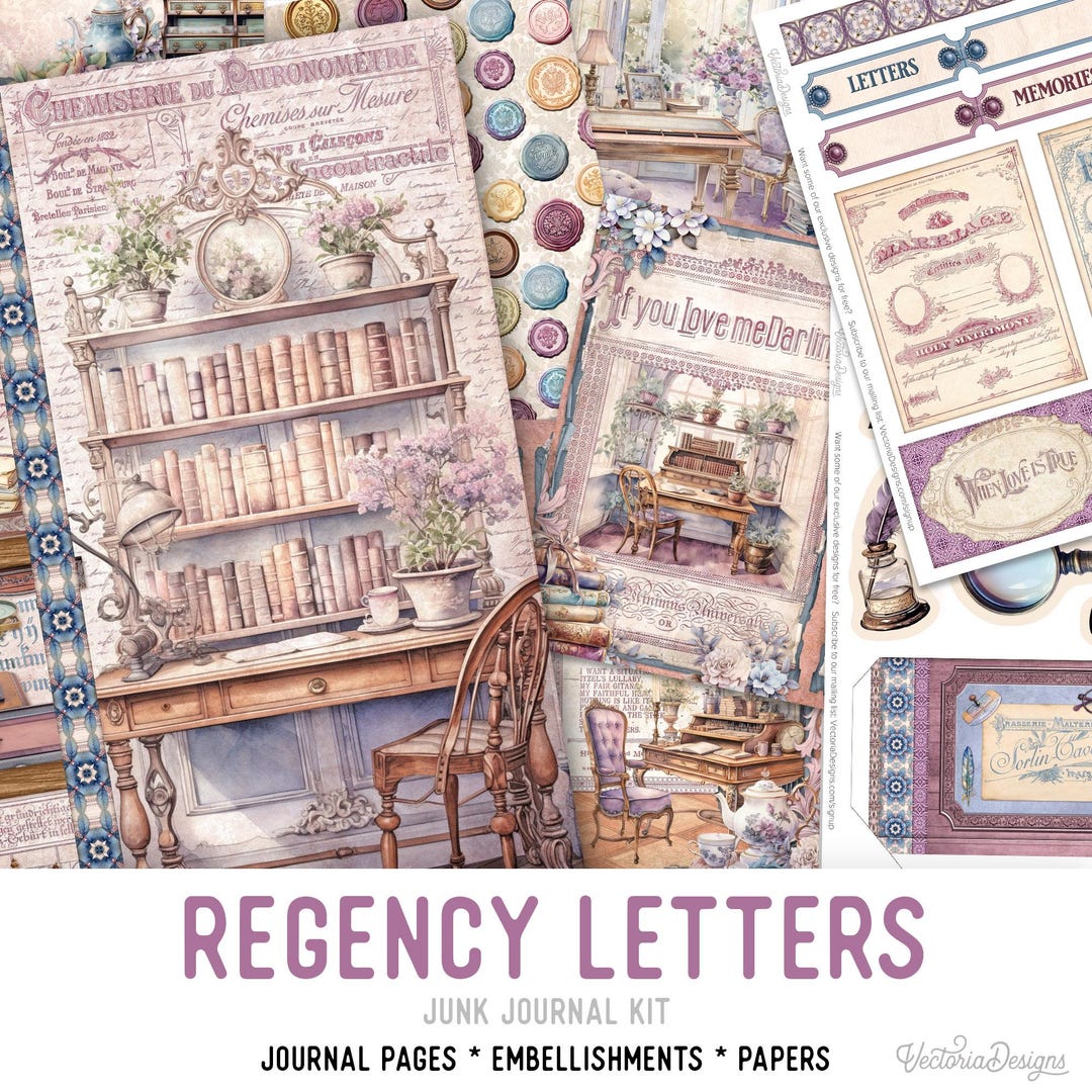 Regency Letters Junk Journal Kit, Letters Junk Journal Kit Vintage ...