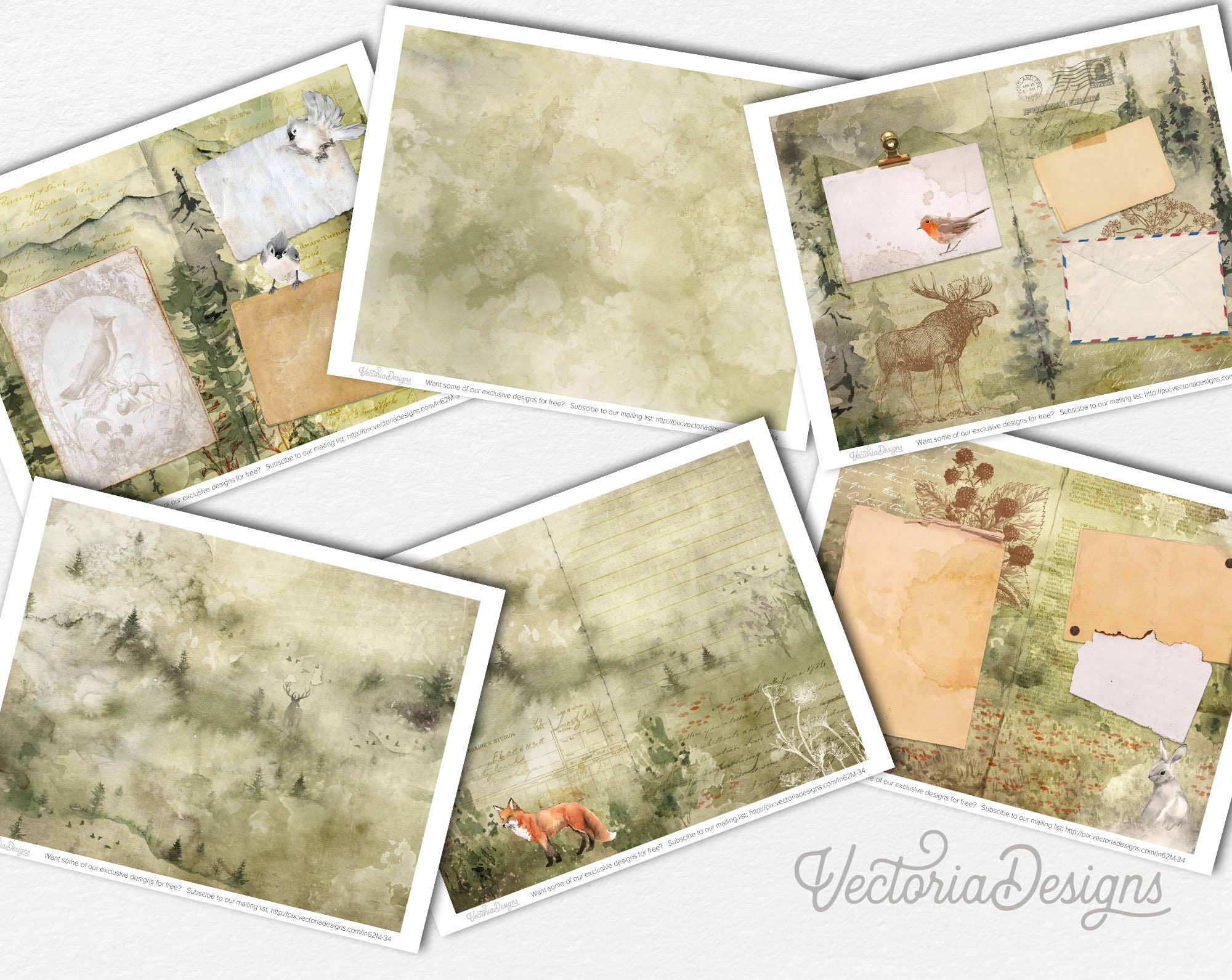 Scrapbooking Journals Papercraft Woodland Animals Journal Ephemera Junk ...