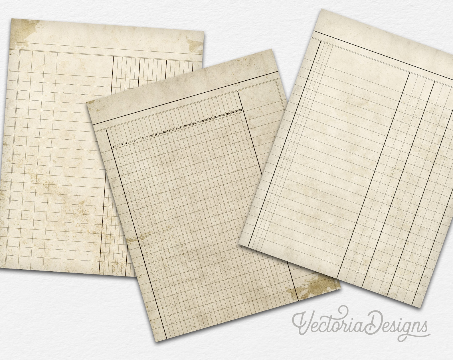 Printable Ledger Paper, Ledger Book, Digital Ledger Paper, Junk Journal ...