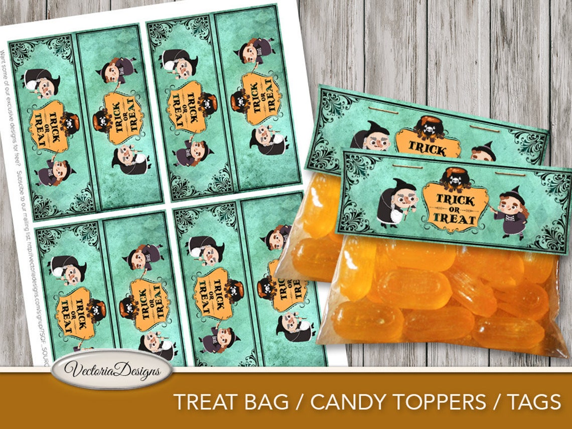 Halloween Favor Bag Toppers Halloween Treat Bag Halloween - Etsy