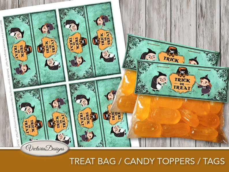 Halloween Favor Bag Toppers Halloween Treat Bag Halloween - Etsy