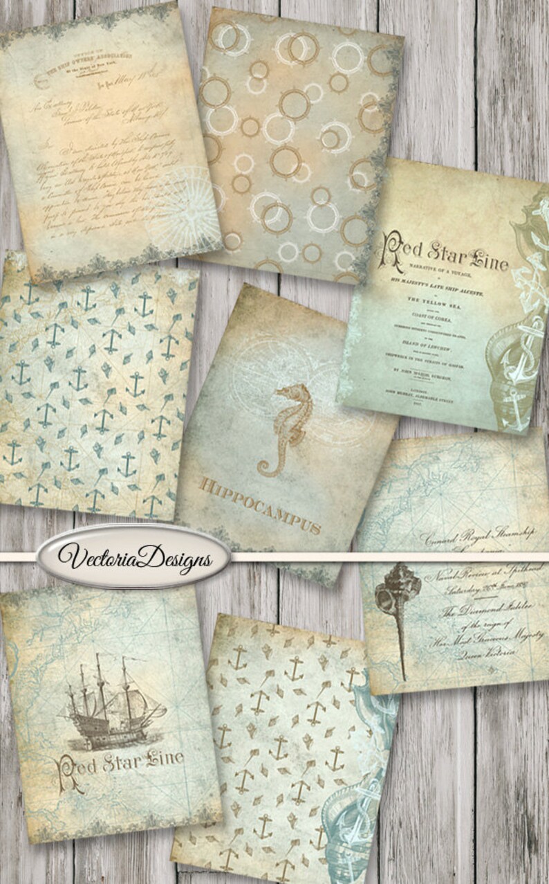 Nautical Paper Pack Scrapbook Paper Decorative Paper - Etsy
