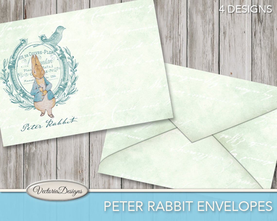 Peter Rabbit Envelopes, Digital Paper Envelopes, Writing Paper ...