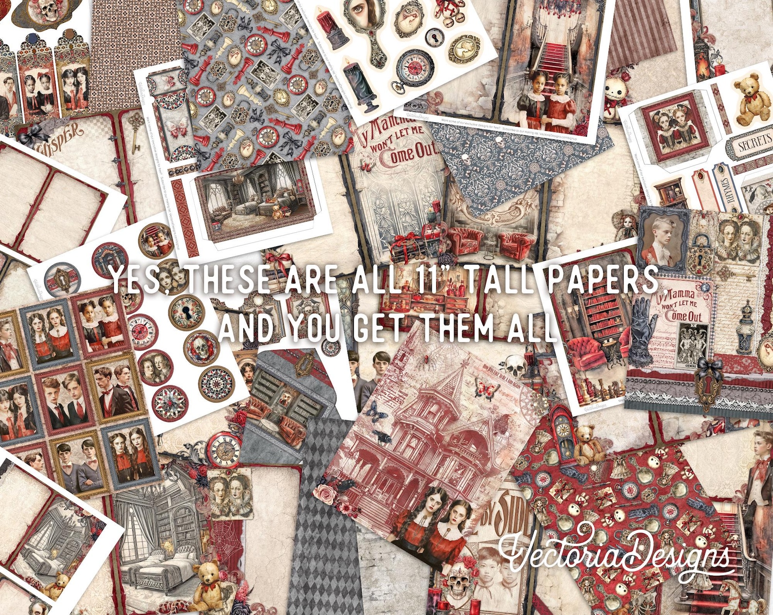 Evil Twins Junk Journal Kit DELUXE, Halloween Junk Journal Crafting ...