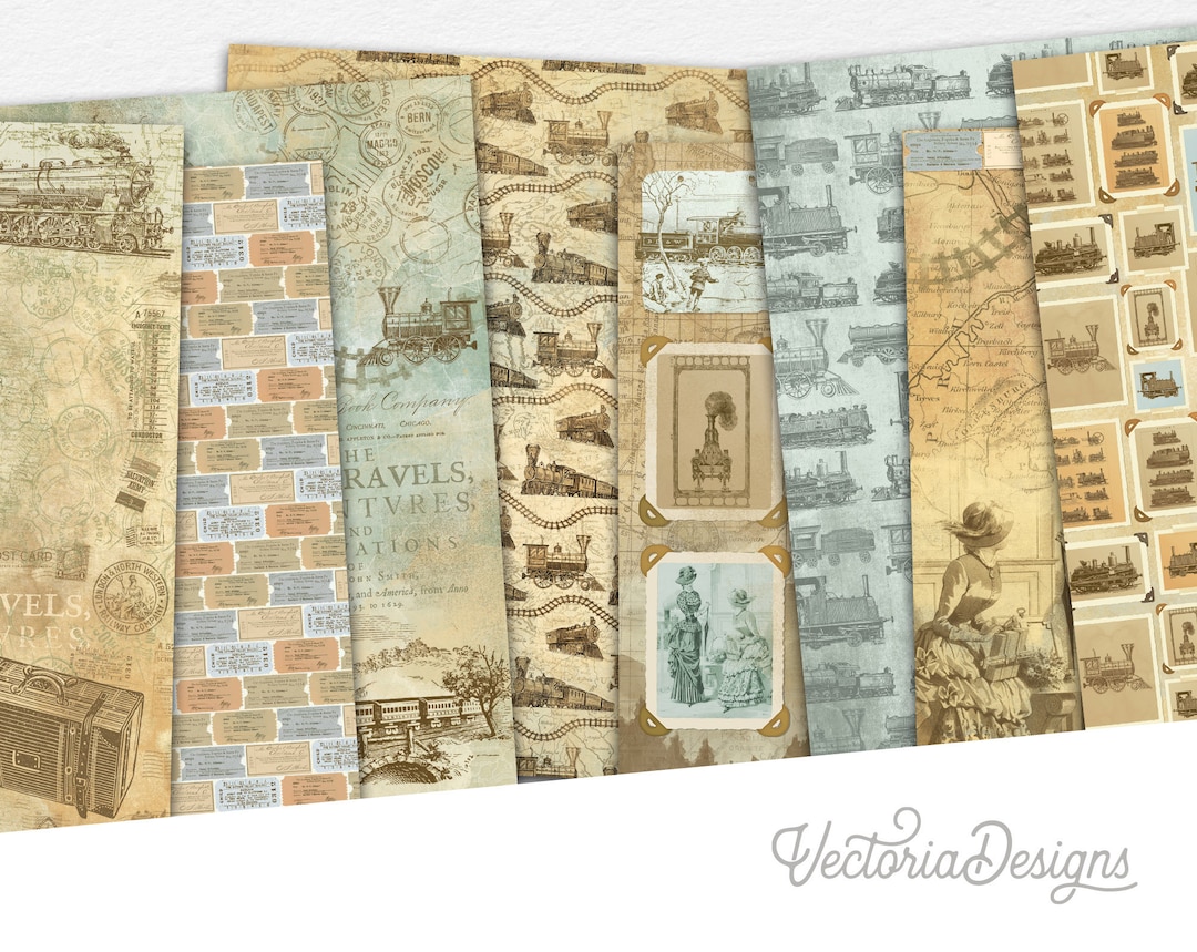 Train Paper Crafting, Train Adventures Printable, Train Ephemera ...