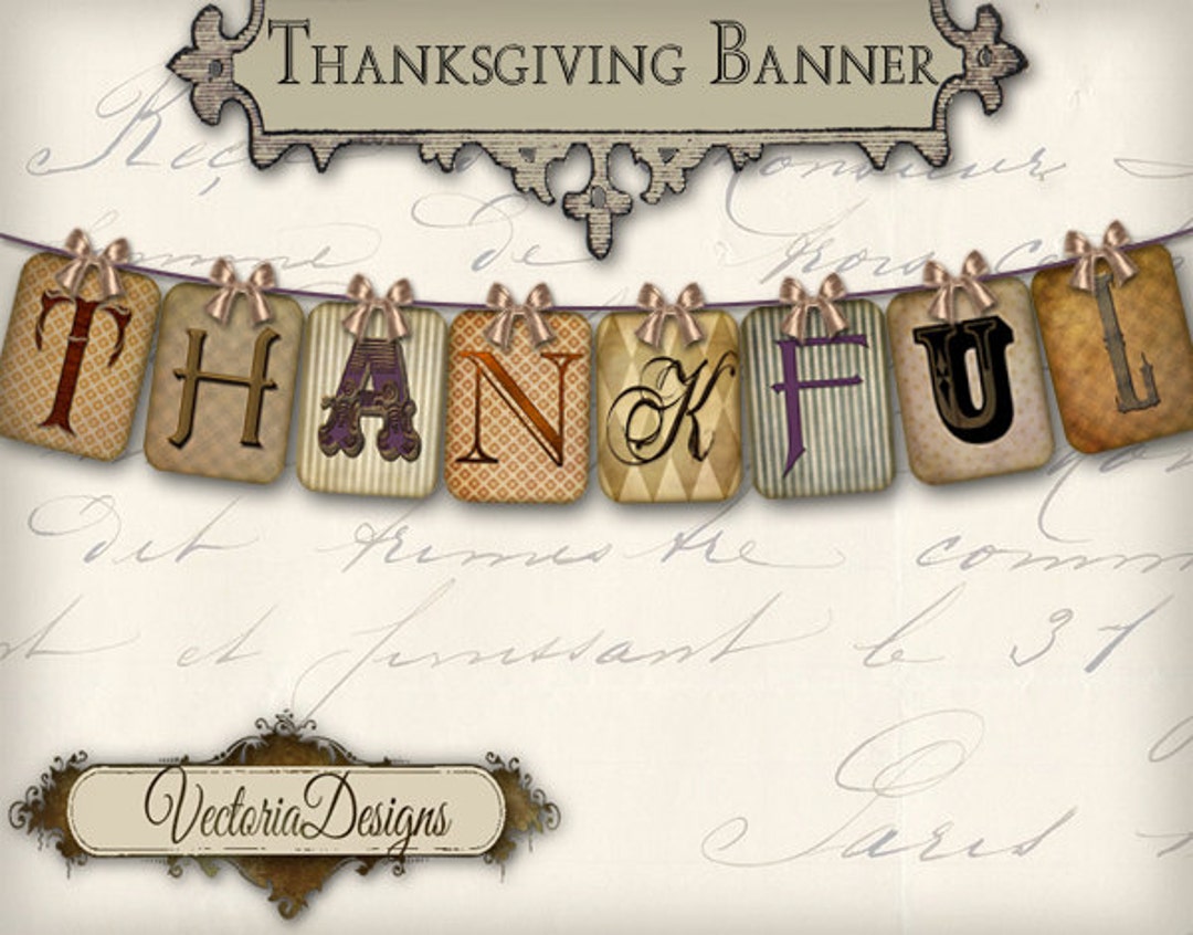 Thanksgiving Banner, Printable Banner, Thanksgiving Decoration ...