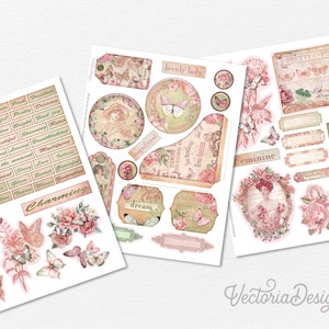 Pretty in Pink Junk Journal Kit, Printable Junk Journal Kit Pink ...