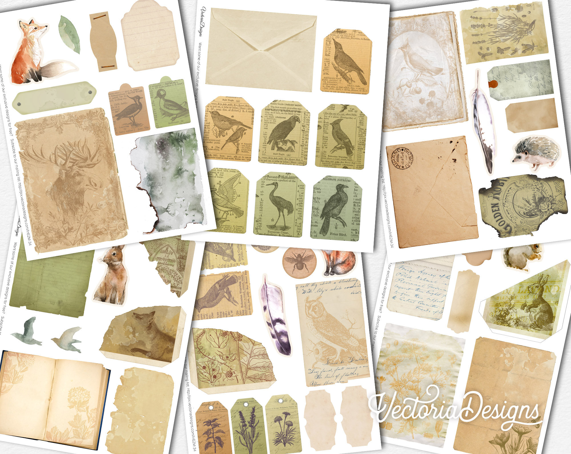 Scrapbooking Journals Papercraft Woodland Animals Journal Ephemera Junk ...