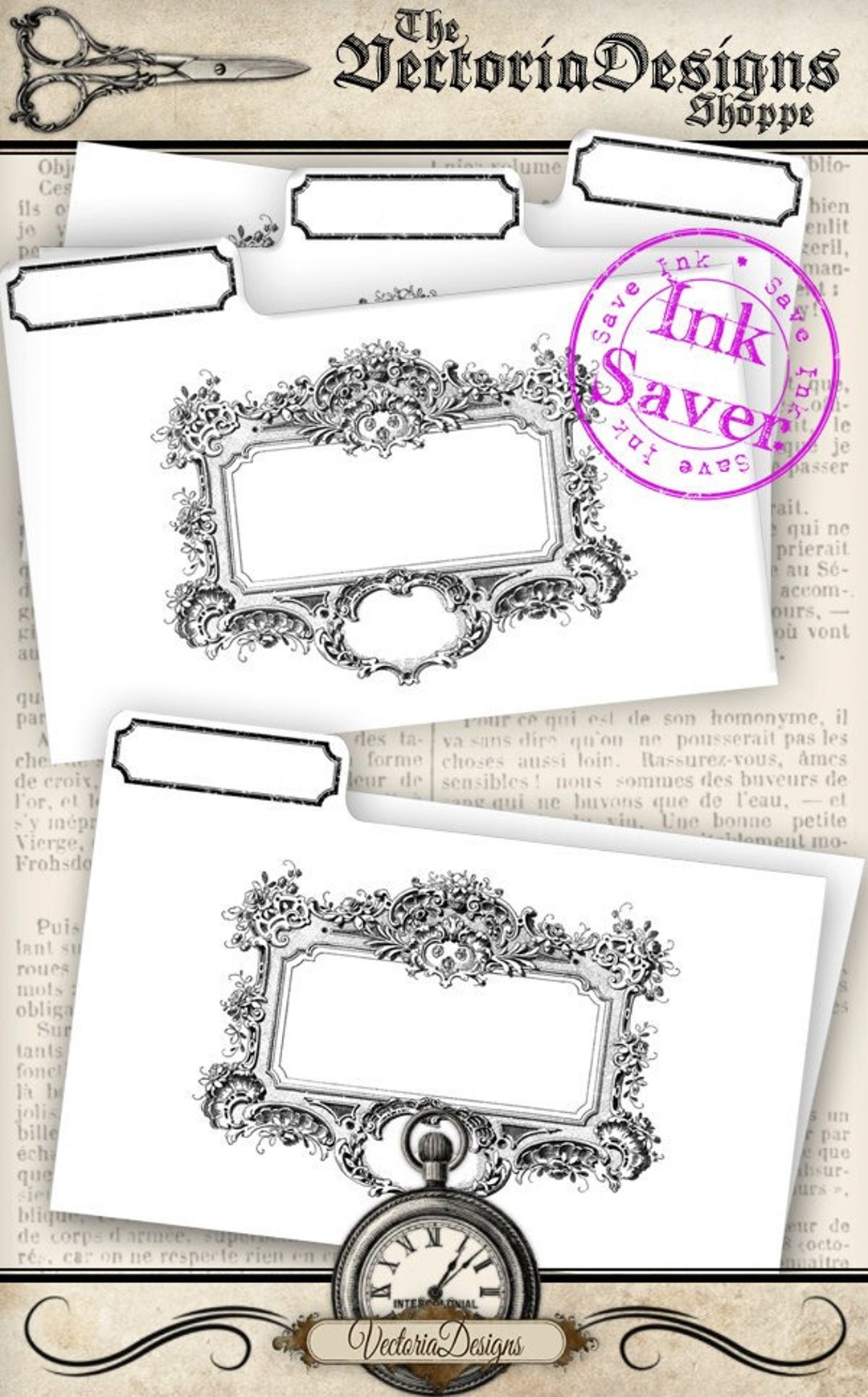 Printable File Folders - Save Ink - 001112 - Etsy