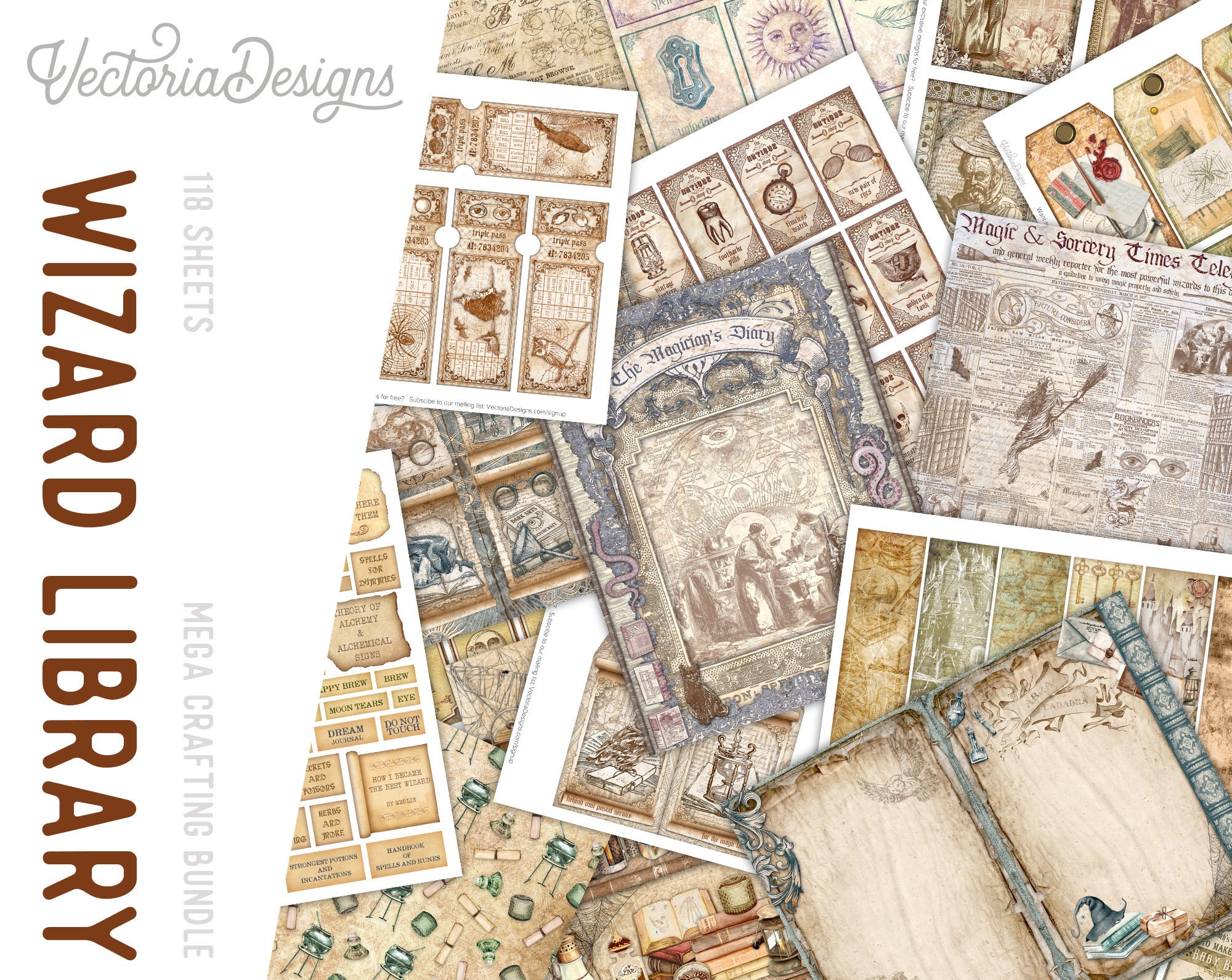 Wizard Library MEGA Crafting Bundle Wizard Printables - Etsy