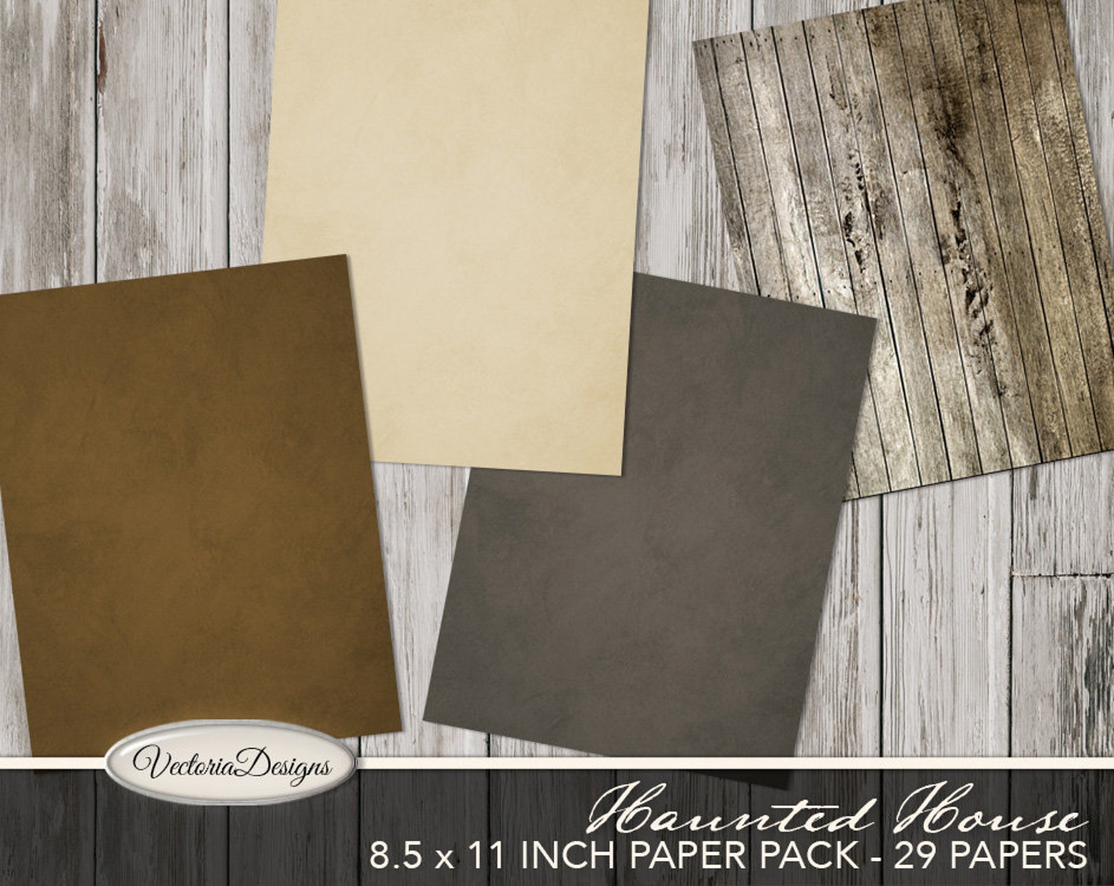 Haunted House Papers Digital Paper Scrapbook Paper Junk | Etsy