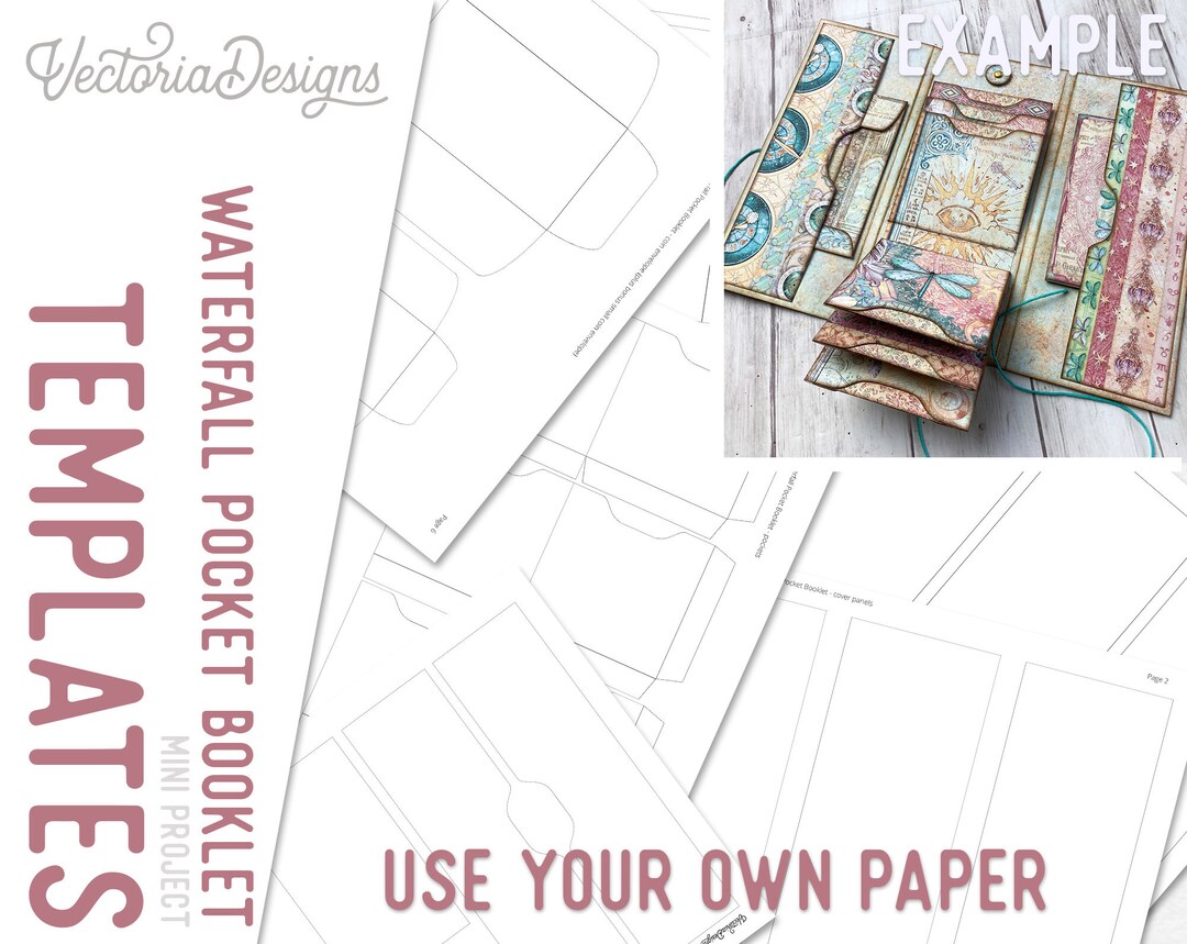 Waterfall Pocket Booklet Templates Summer Crafts Mini Booklet - Etsy