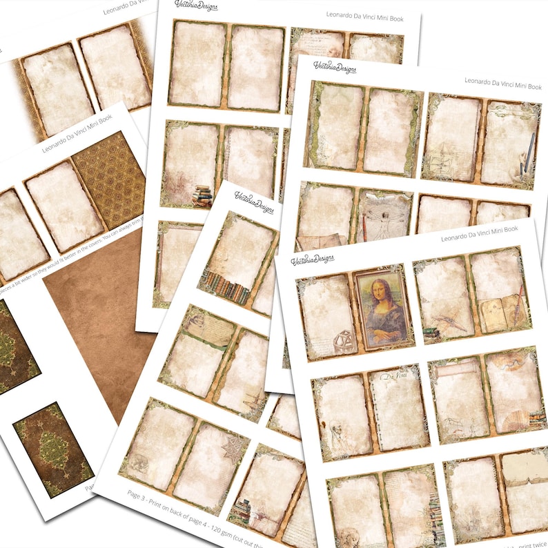 Leonardo Da Vinci DIY Mini Book Printable Craft - 003955 - Etsy