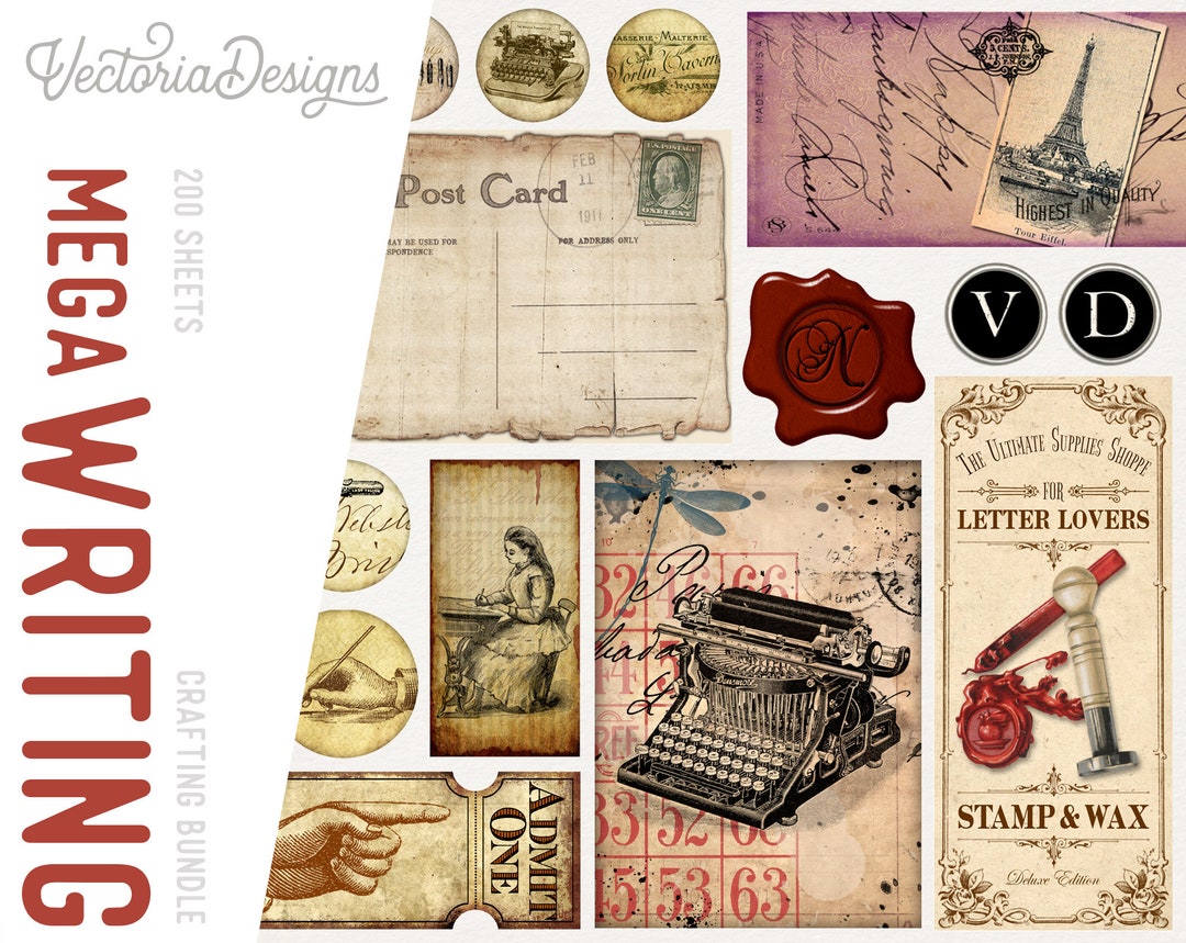 Writing Mega Crafting Bundle Envelope Digital Kits Letter - Etsy