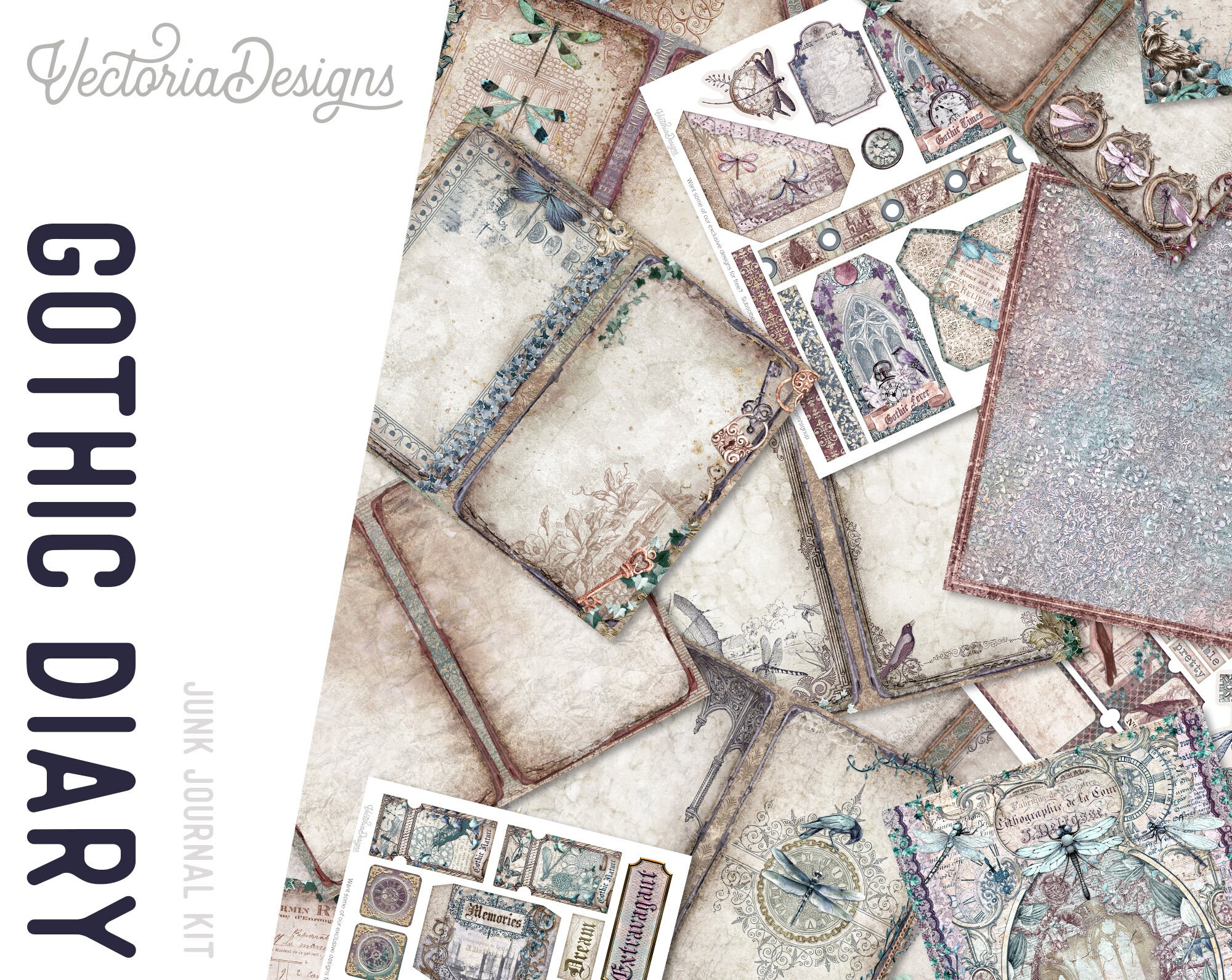 Gothic Diary Junk Journal Kit Printable Junk Journal Kit - Etsy Australia