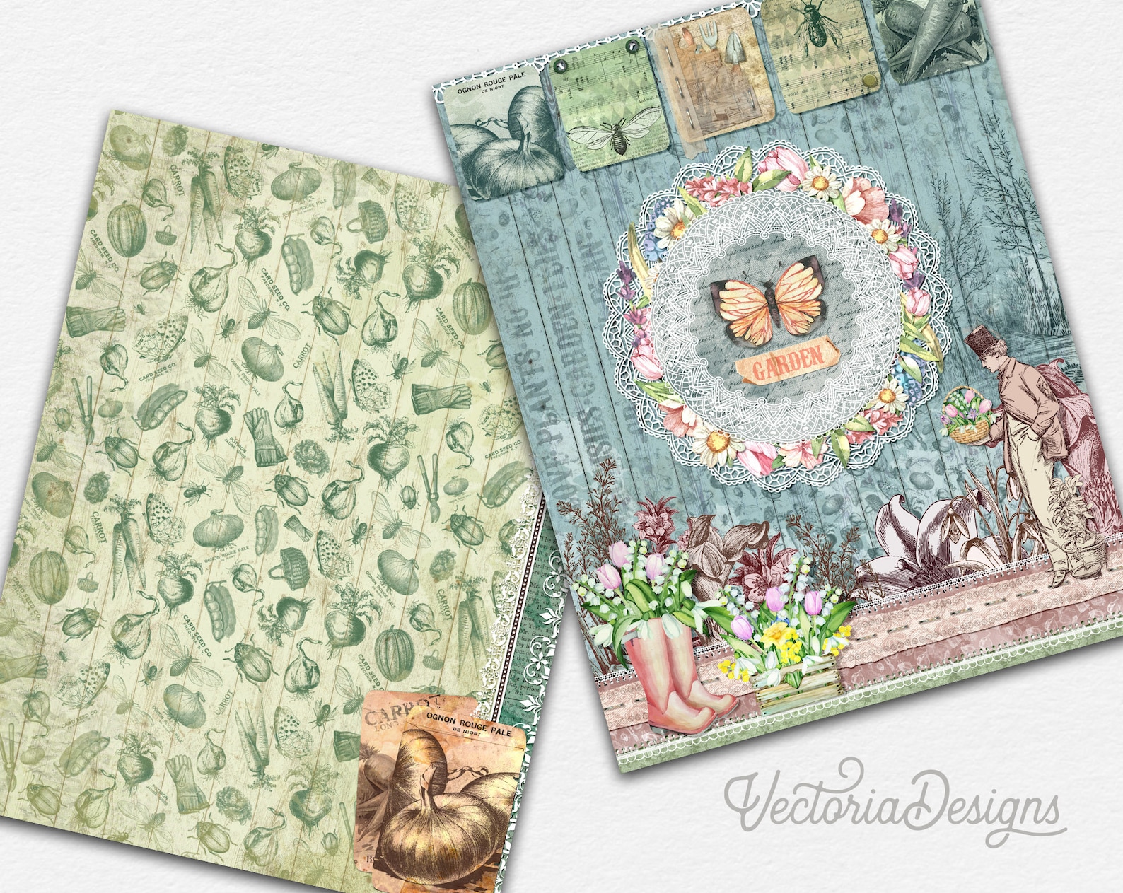 My Little Garden Paper Pack Printable Paper Pack Digital | Etsy