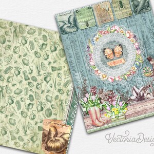 My Little Garden Paper Pack, Printable Paper Pack, Digital Paper ...