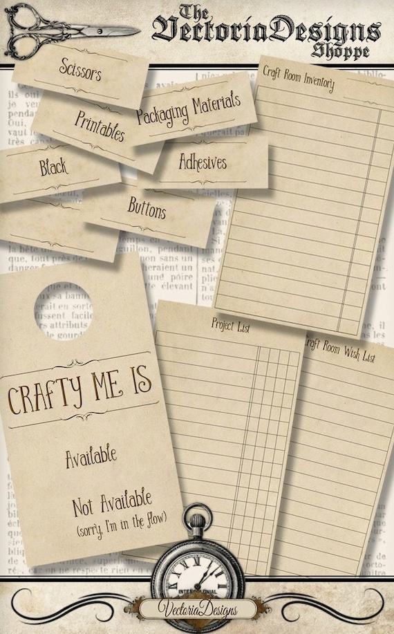 Craft Room Kit Printable Labels Organization Set Digital - Etsy