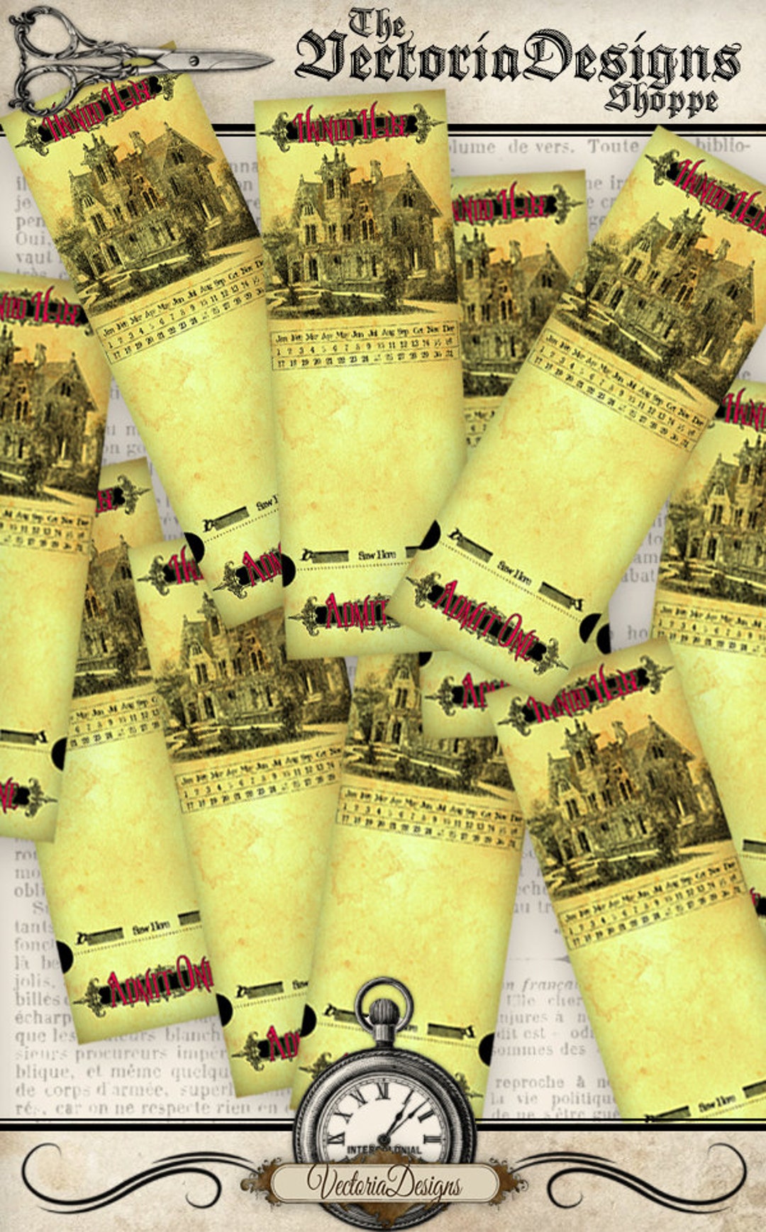 Haunted House Halloween Party Invitation Ticket Printable Halloween ...