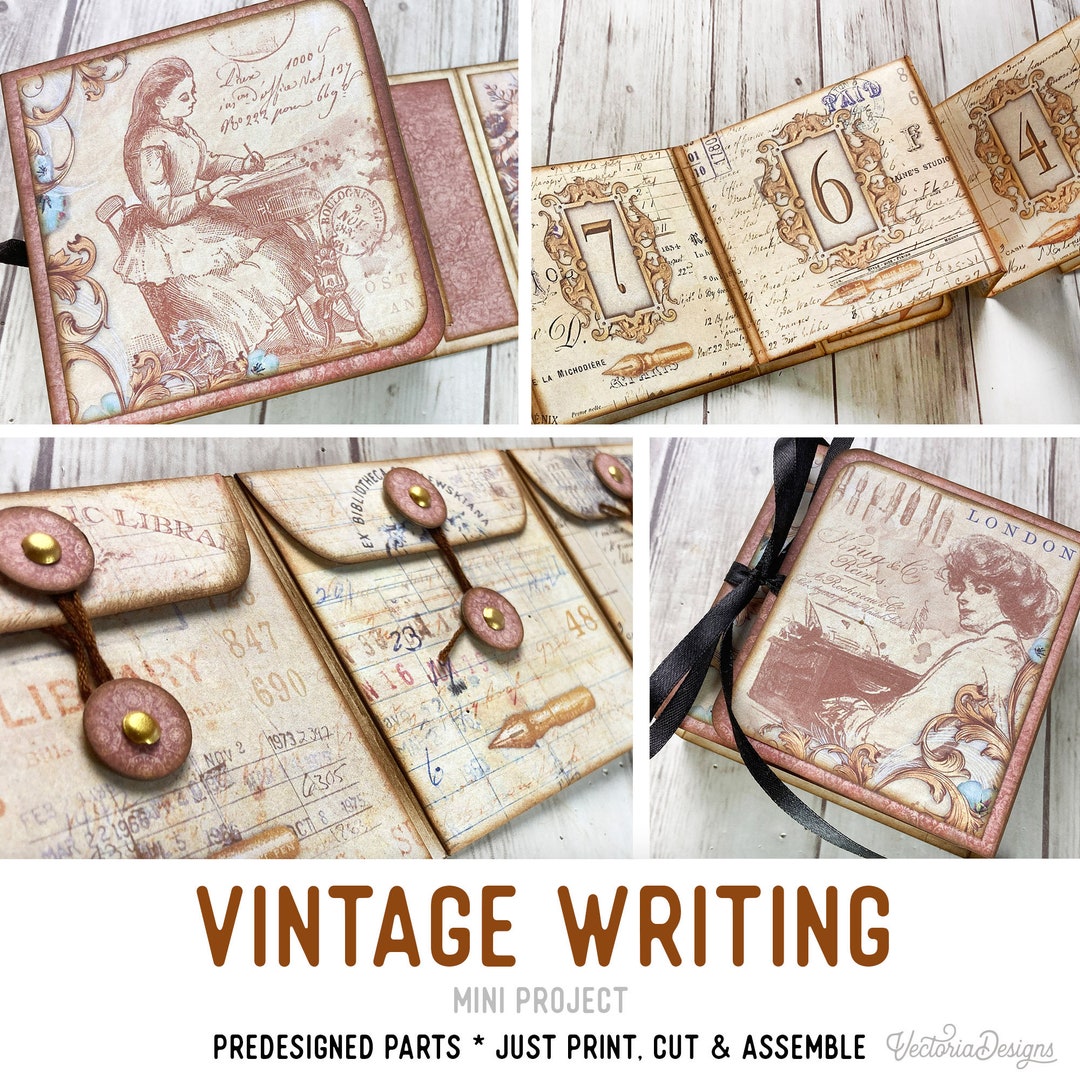Vintage Writing Mini Project Celebration Gift DIY Gift Vacation Crafts ...