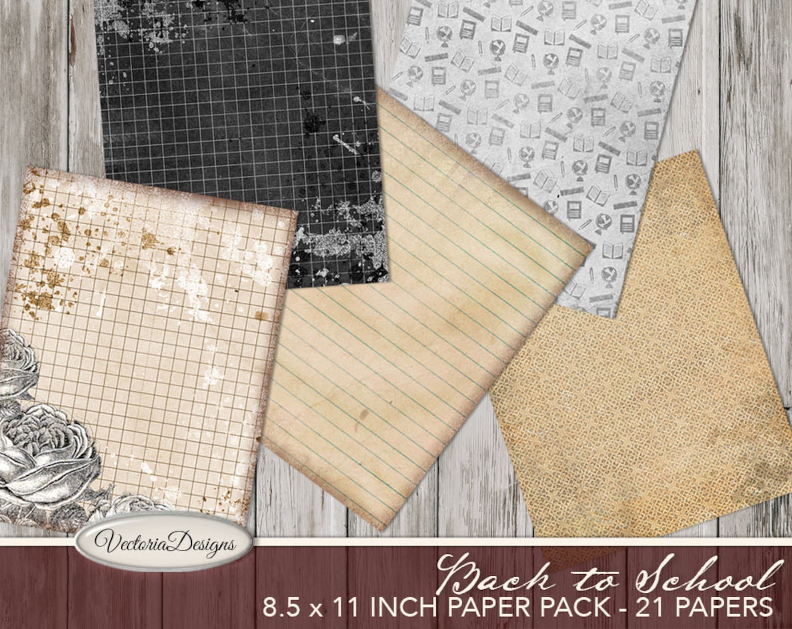 Back to School Paper Pack Printable Paper Pack Back to | Etsy