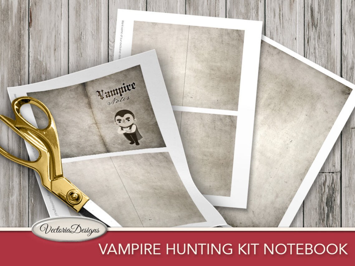 Vampire Hunting Kit Mini Vampire Hunter Halloween Cards - Etsy