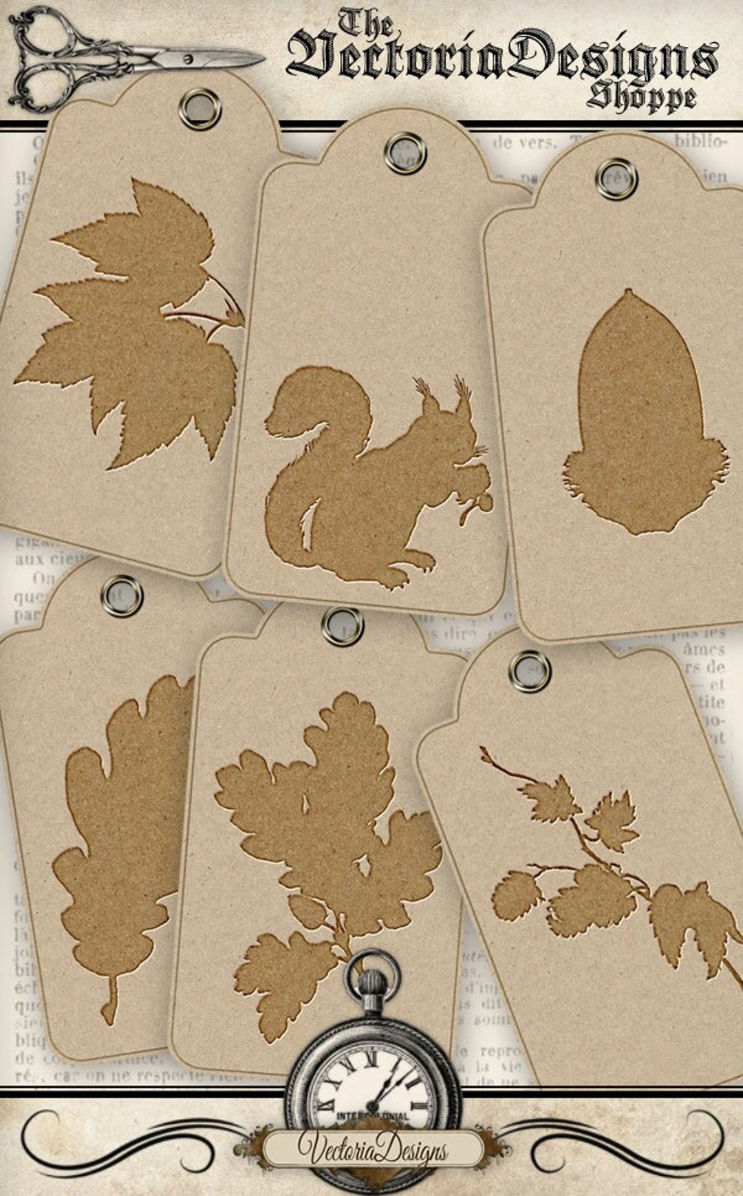 Thanksgiving Tags, Printable Tags, Fall Tags, Silhouette Tags, Fall ...