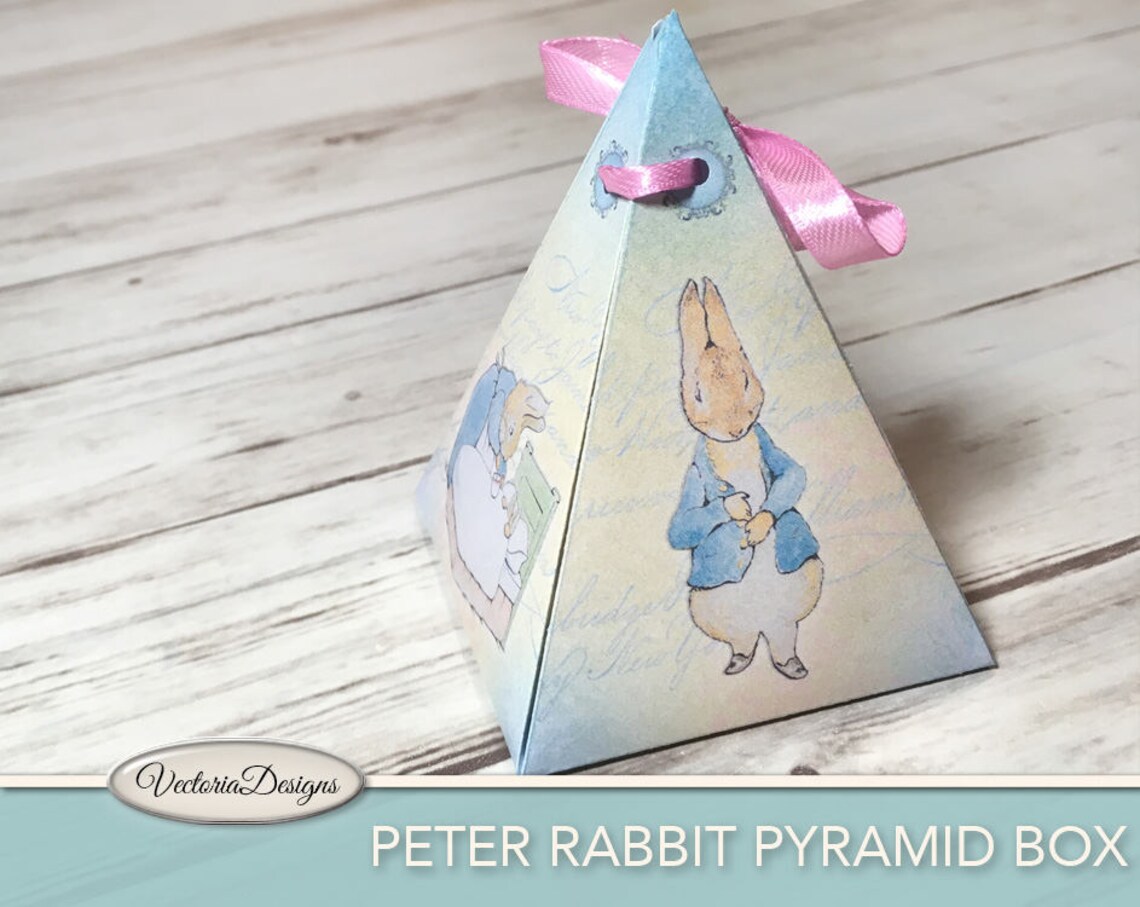 Peter Rabbit Pyramid Box Printable Beatrix Potter Diy Paper | Etsy