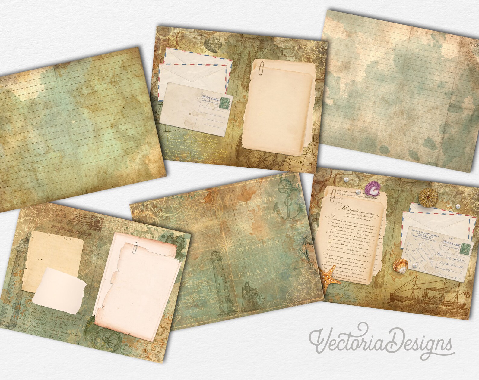 Nautical Junk Journal Kit, Printable Nautical Journal Kit, Nautical ...
