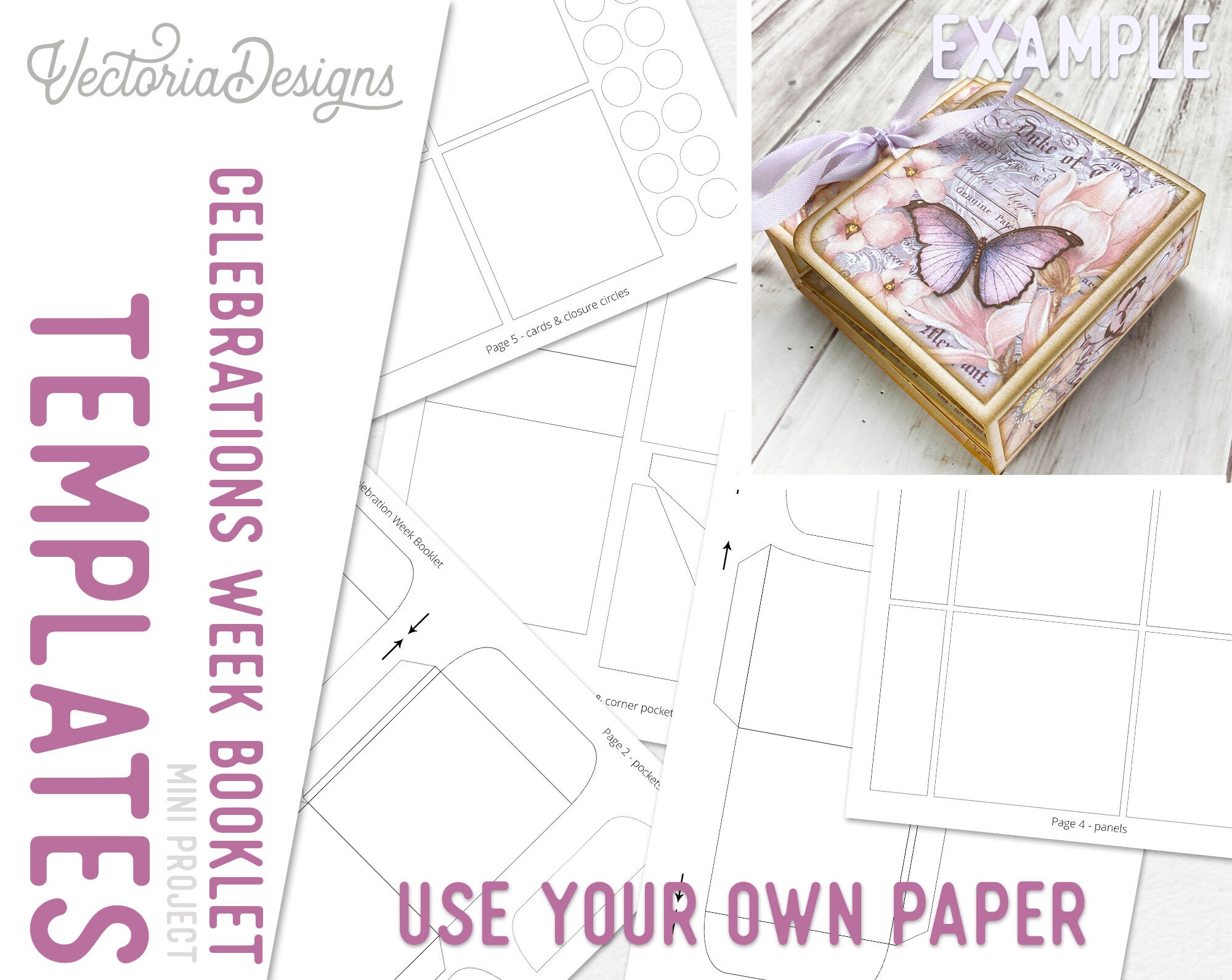 Celebration Week Booklet Templates Mini Folio Craft Kit Junk Journal ...