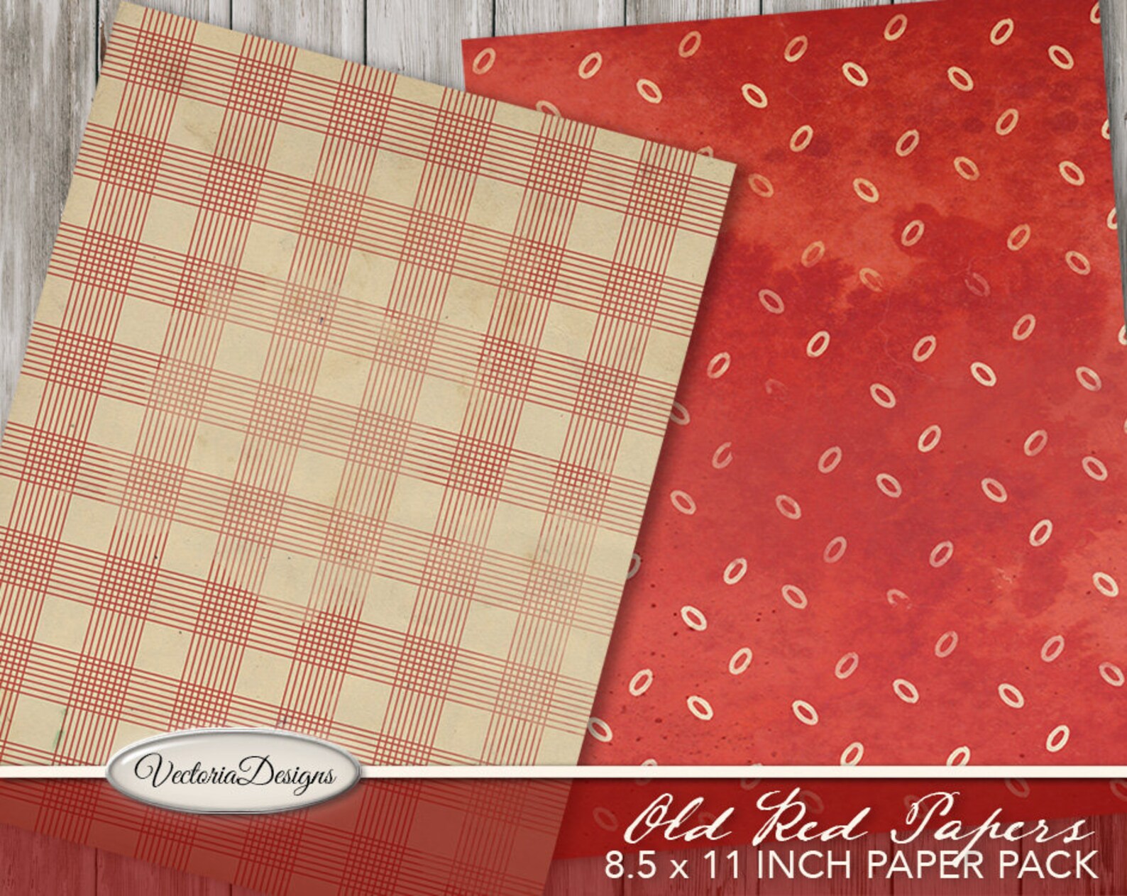 Old Red Paper Pack Printable Paper Junk Journal 8.5 X 11 Inch - Etsy