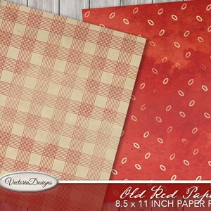 Old Red Paper Pack Printable Paper Junk Journal 8.5 X 11 Inch Paper ...