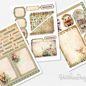 Forest Baby Animals Junk Journal Kit, Printable Junk Journal Kit Cute ...