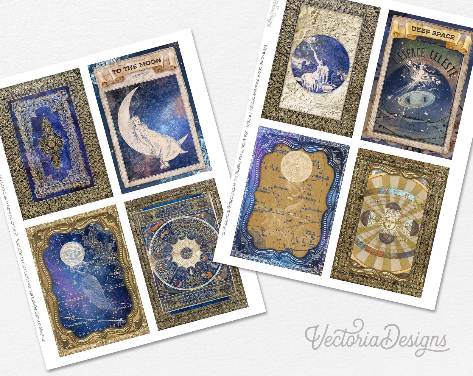 Celestial Cards Printable Cards Astrology Cards Junk - Etsy