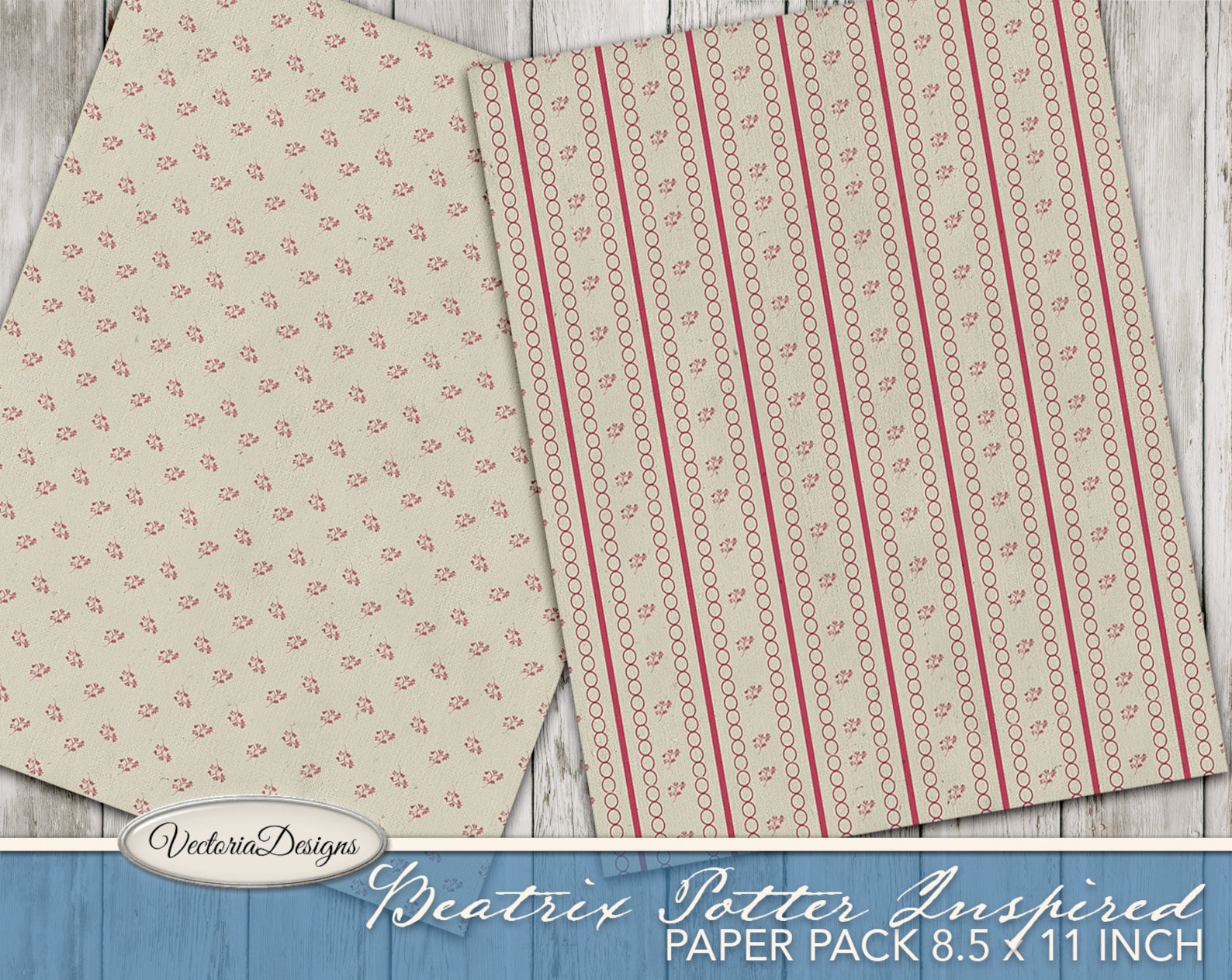 Beatrix Potter Inspired Paper Pack 8.5 X 11 Inch , Printable Paper Pack ...