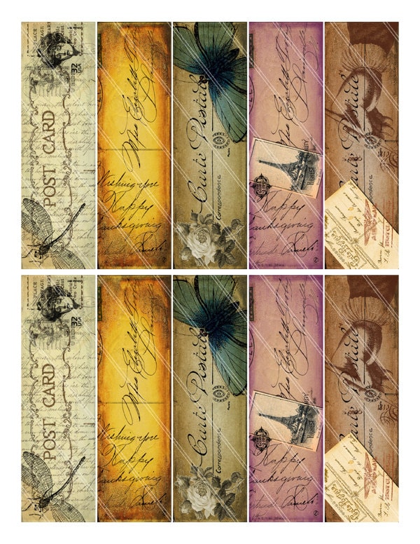 Vintage Post Bookmarks Reading Printable Paper Craft Art Hobby - Etsy