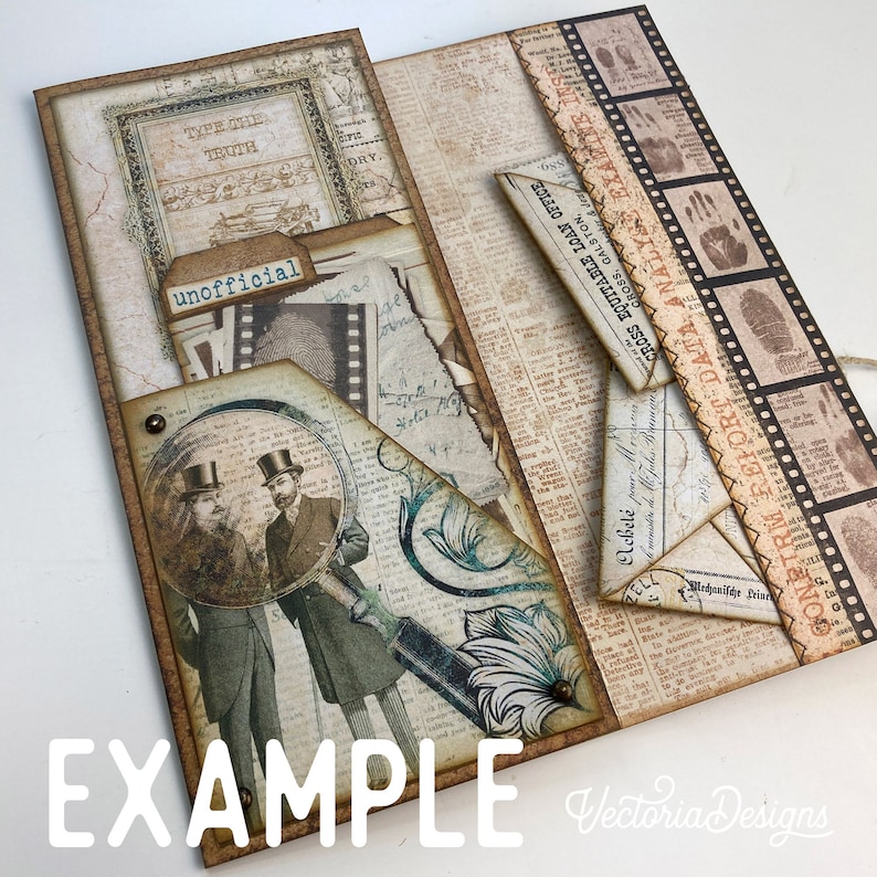 Layered Folio Templates Mini Album Craft Kit Summer Crafts Junk Journal ...
