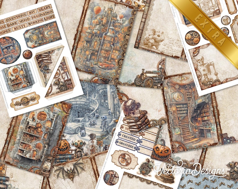 Mad Scientist Junk Journal Kit DELUXE, Halloween Crafting Printables ...