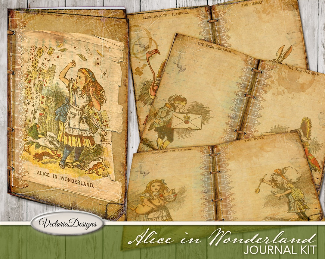 Alice in Wonderland Junk Journal, Printable Journal Kit, Digital ...