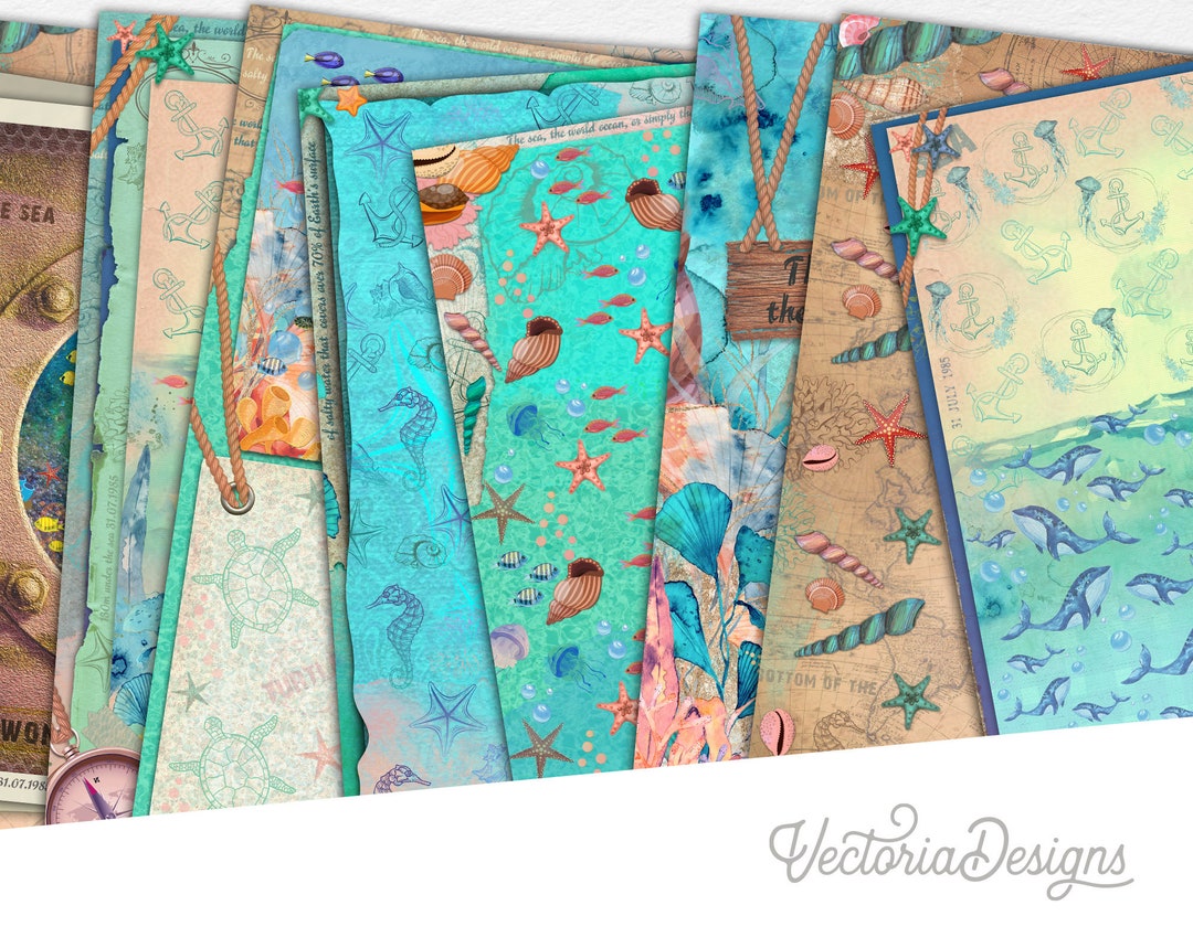 Under the Sea Paper Pack, Digital Paper, Printable Paper Pack, Sea ...