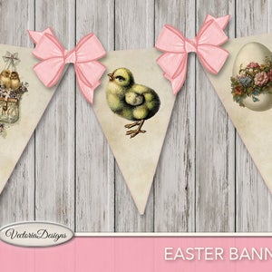 Printable Easter Banner Bunting, Easter Decoration, Easter Downloadable ...