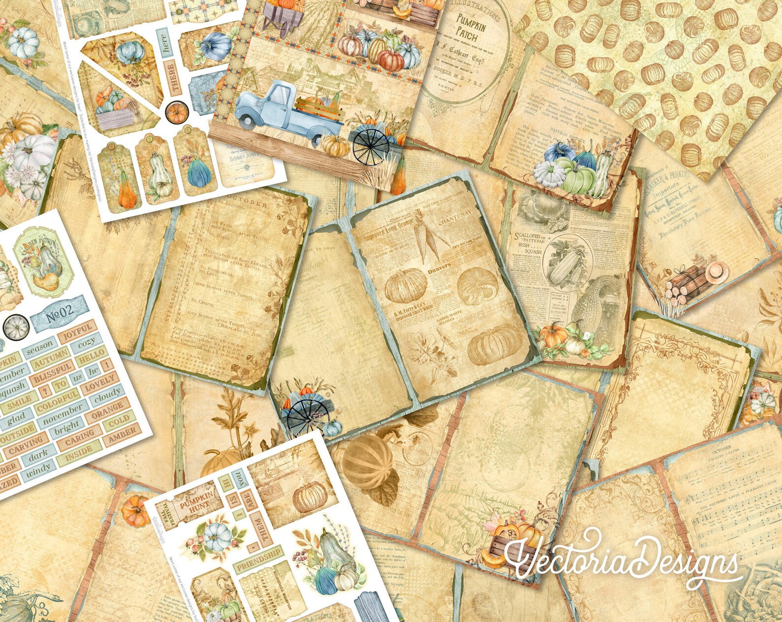 Pumpkin Patch Junk Journal Kit Fall Junk Journal Kit Autumn - Etsy