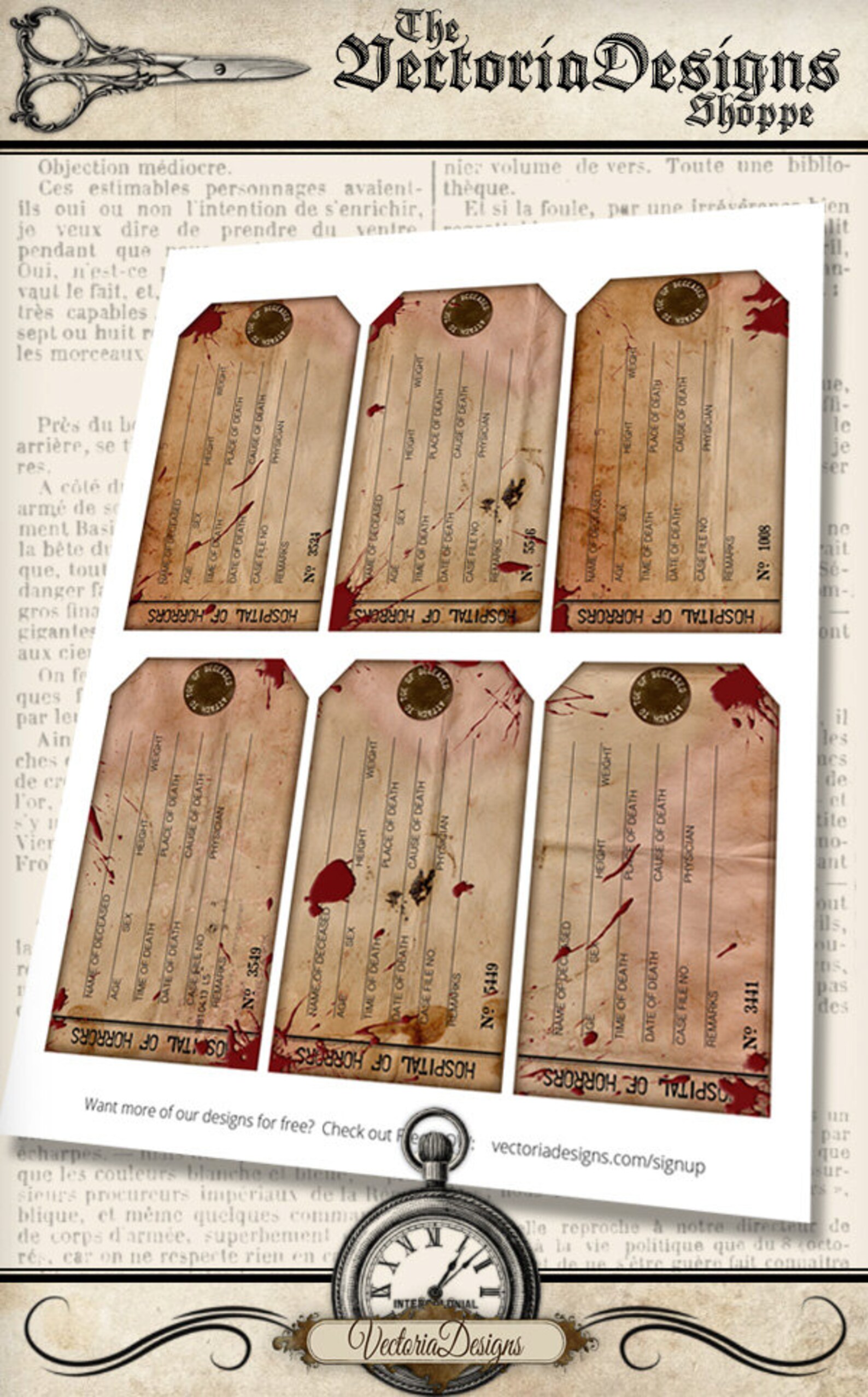 Toe Tags Horror Props Halloween Printable Decor Horror - Etsy