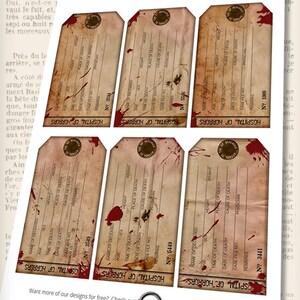 Toe Tags, Horror Props, Halloween Printable Decor, Horror Labels ...